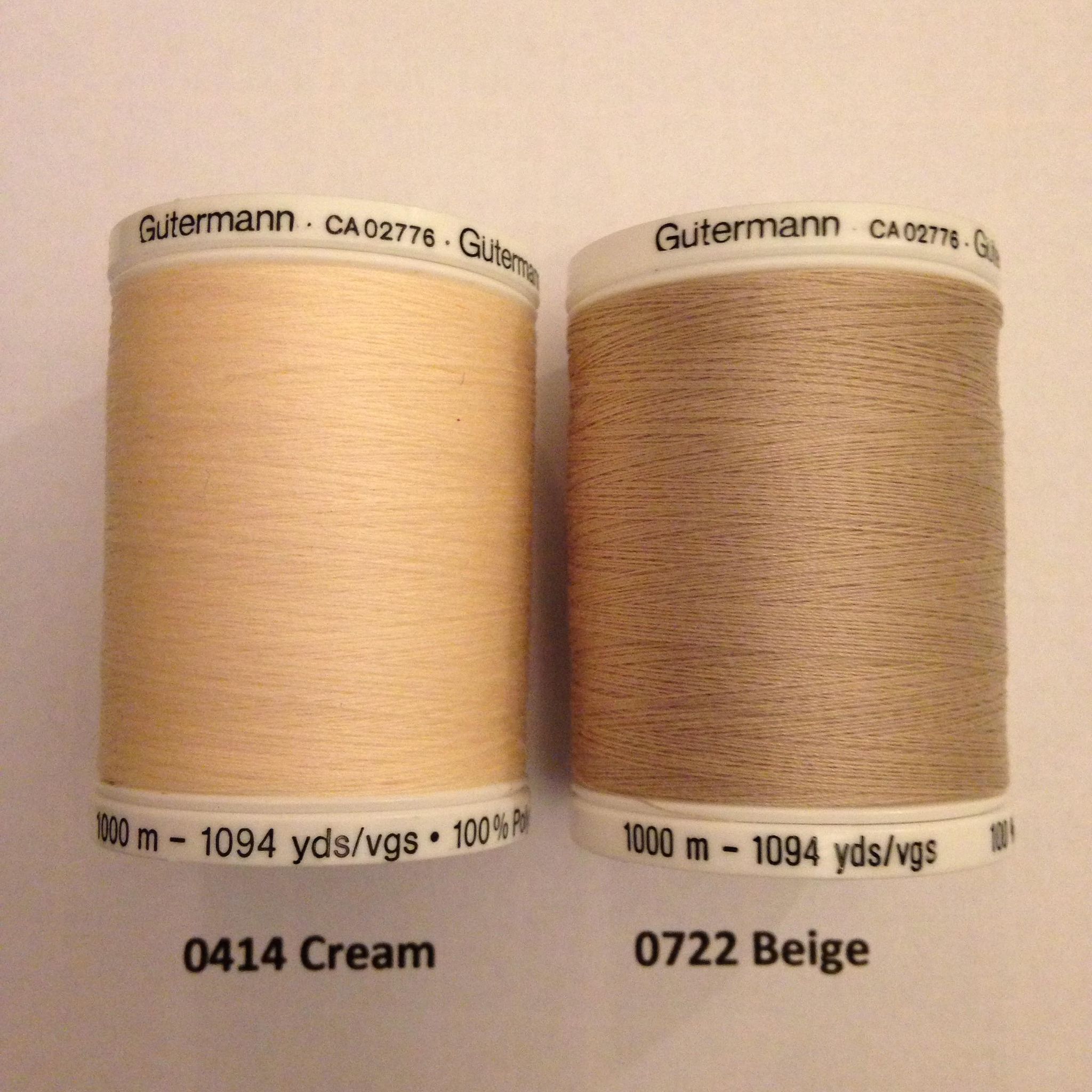 Gutermann Sew-All Polyester Thread 1000m: 0414 Cream - Fabric Favourites